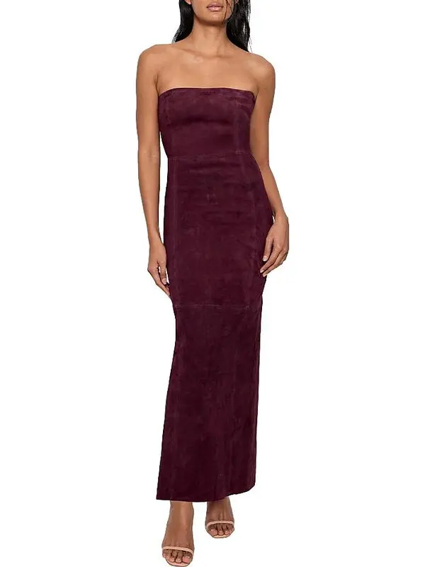 AS By DF Venus Stretch Suede Dress - Port Wine