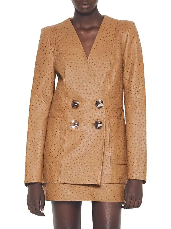 AS By DF Nadine Upcycled Leather Blazer - Amber