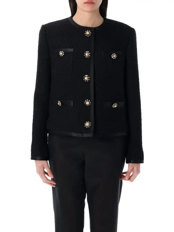 Dolce & Gabbana Cropped Single-breasted Bouclé Tweed Jacket - Black