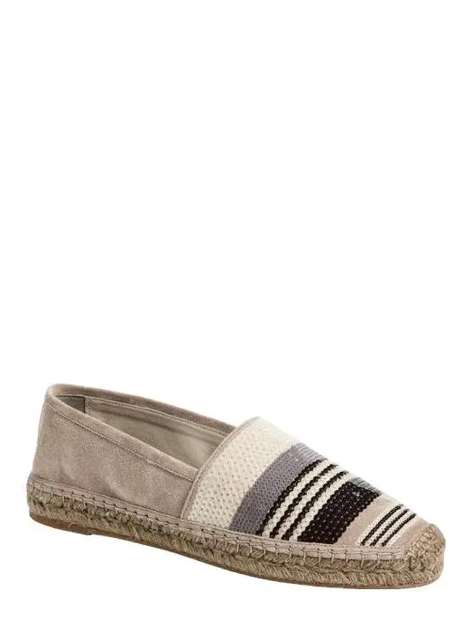 Brunello Cucinelli Sequin Stripe Suede Espadrille - C8795 Brown Rosato