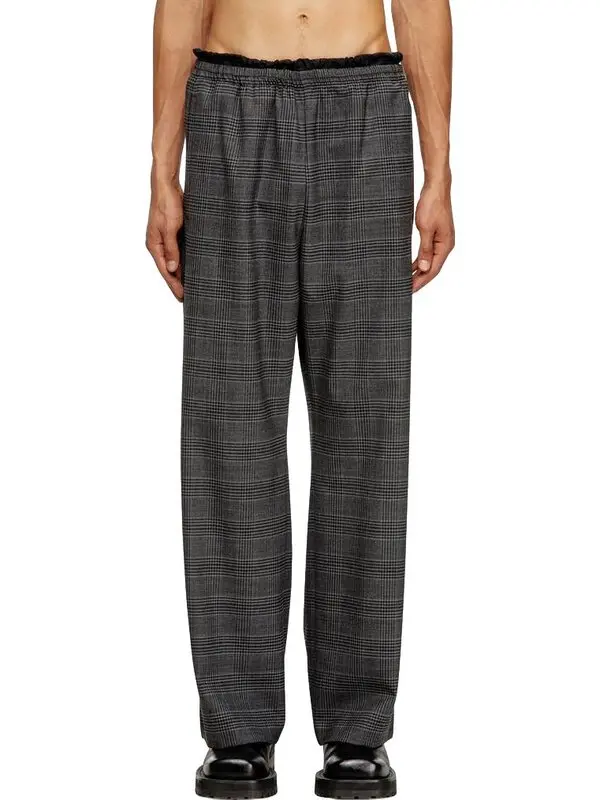 DIESEL® P-tilson Plaid Trousers - Deep Grey/black