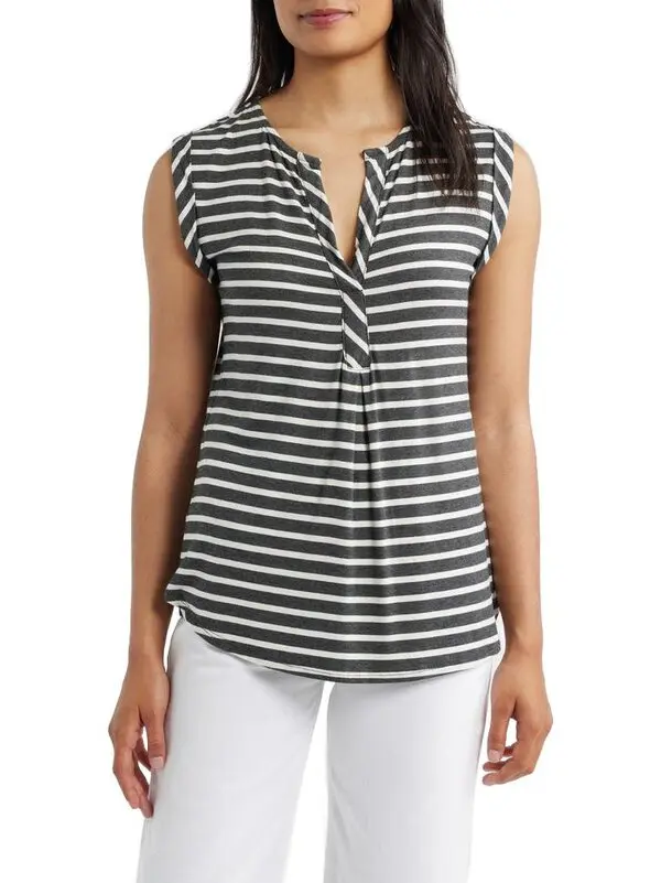 Loveappella Sleeveless Top - Charcoal