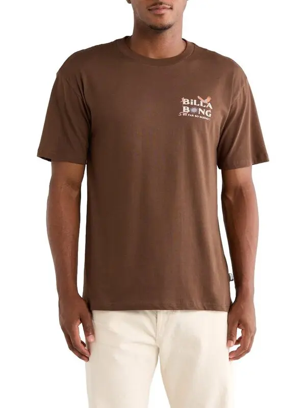 BILLABONG Land To Sea Cotton Graphic T-shirt - Rustic Brown