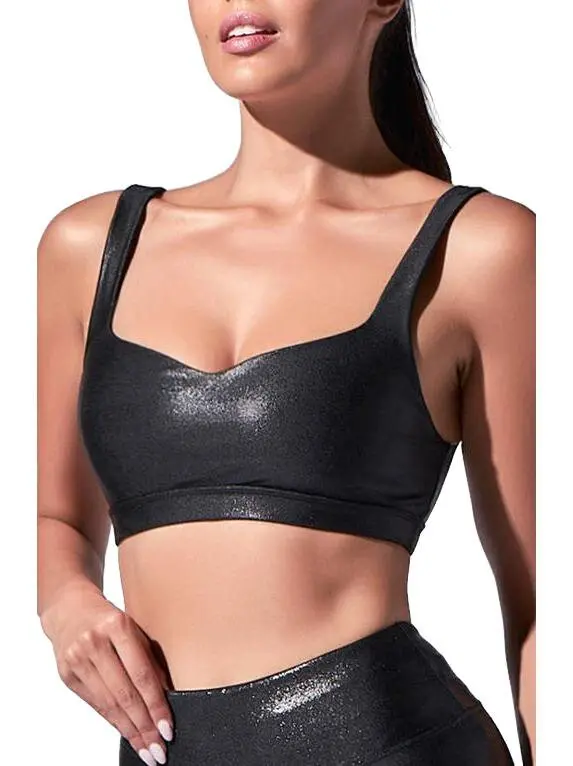 Heroine Sport Marie Shimmer Sports Bra - Onyx