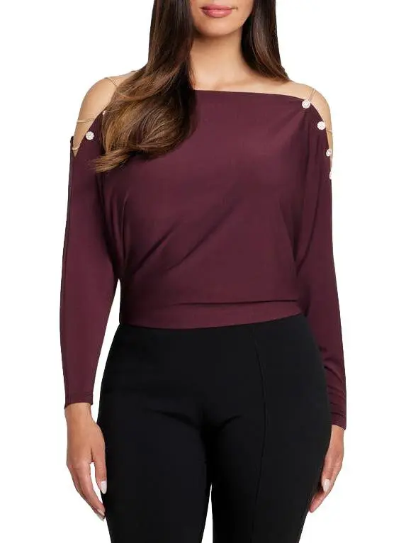MARCIANO Off-the-shoulder Knit Top - Dark
