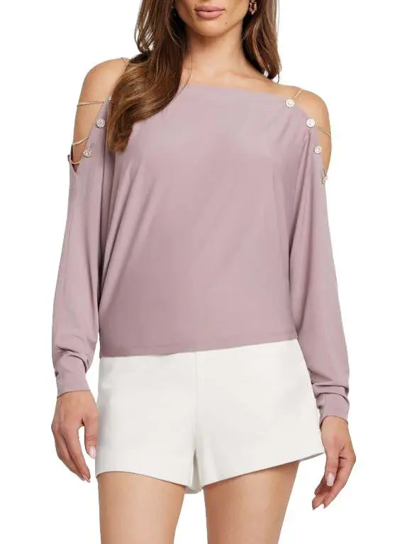 MARCIANO Off-the-shoulder Knit Top - Purple Light