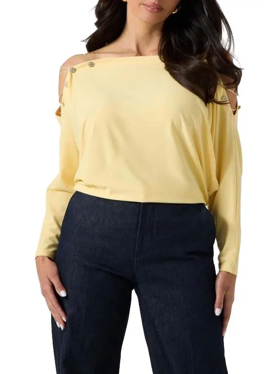 MARCIANO Off-the-shoulder Knit Top - Yellow