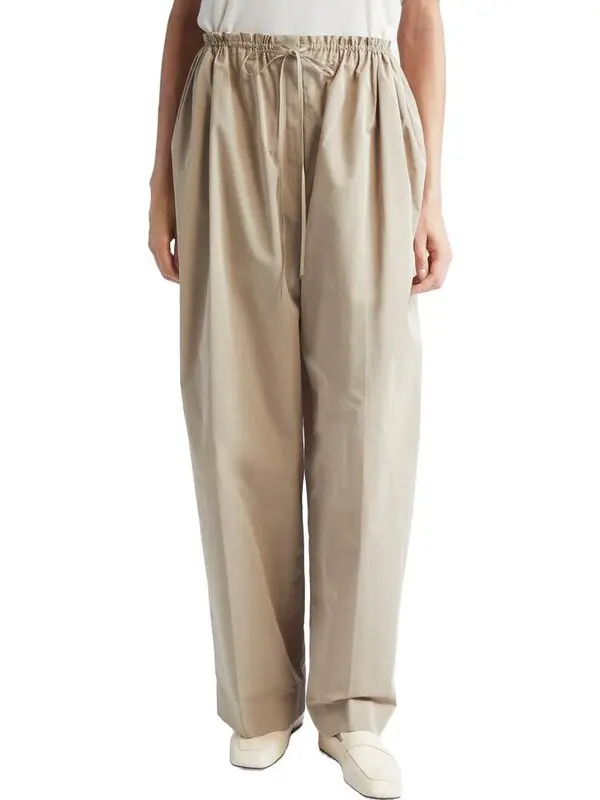 GIA STUDIOS Catalina Taffeta Trousers - Beige