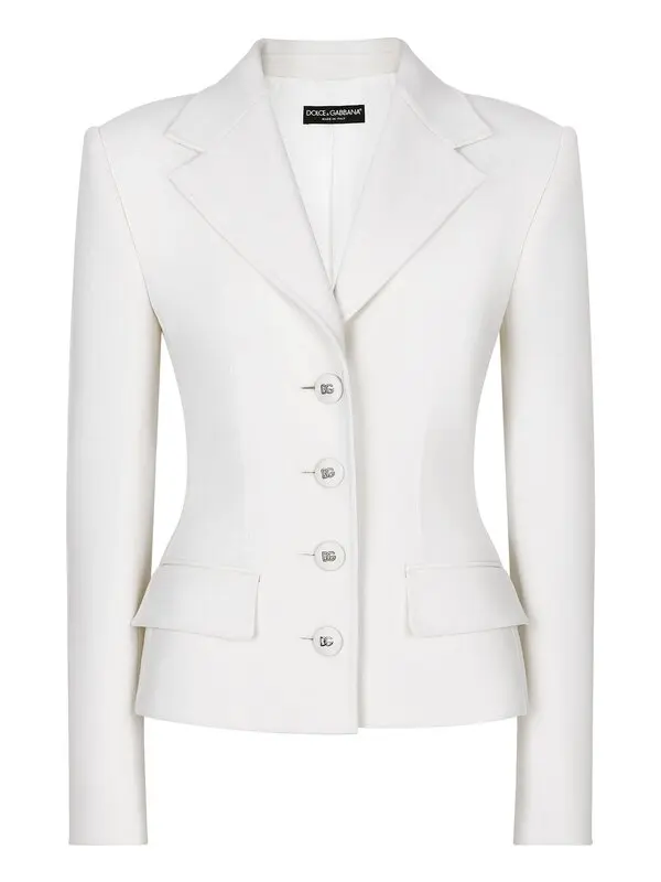 Dolce & Gabbana Single-breasted Woolen Jacket - White