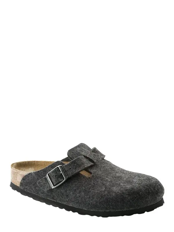 BIRKENSTOCK Boston Wool Clogs - Anthracite