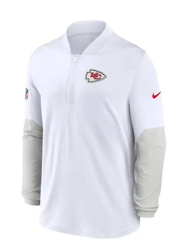 Nike Kansas City Chiefs Dri-fit Nfl 1/2-zip Top - White