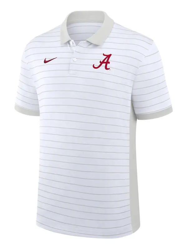 Nike Alabama Sideline Victory Stripe Dri-fit College Polo - White