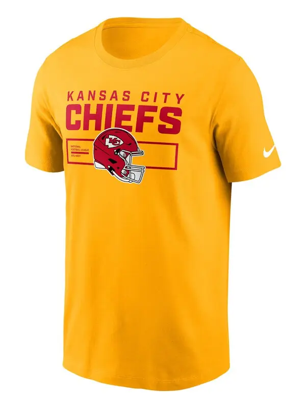 Nike Kansas City Chiefs Helmet Essential Nfl T-shirt - Yellow