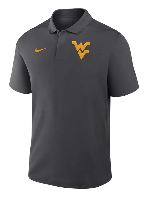 Nike West Virginia Primetime Victory Primary Logo Dri-fit College Polo - Grey