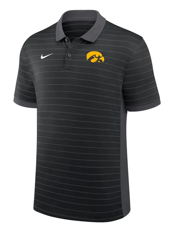 Nike Iowa Sideline Victory Stripe Dri-fit College Polo - Black