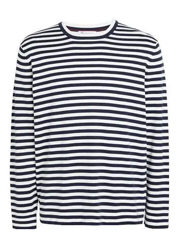 Brunello Cucinelli Striped Intarsia-knit Cotton Sweater - Navy