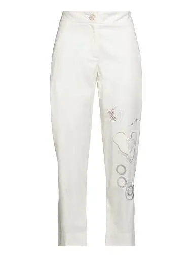 ELISA CAVALETTI BY DANIELA DALLAVALLE Tapered Appliquéd Trousers - Off White