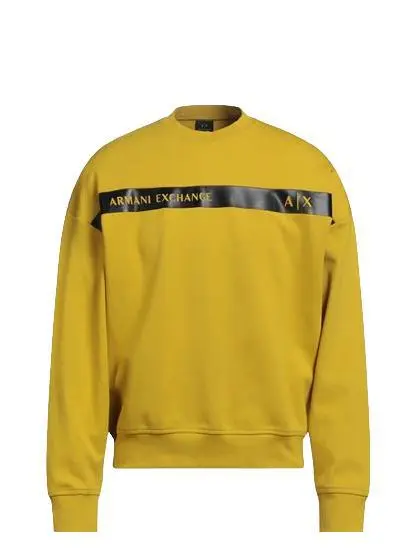 Armani Exchange Cotton-blend Sweatshirt With Logo Appliqu - Yellow