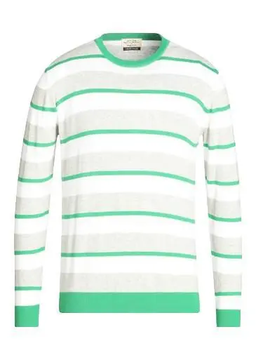 HERITAGE Striped Knitted Cotton Sweater - Green