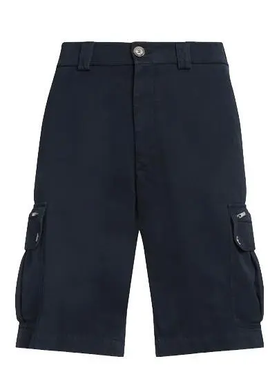 Brunello Cucinelli Cotton Cargo Shorts - Blue
