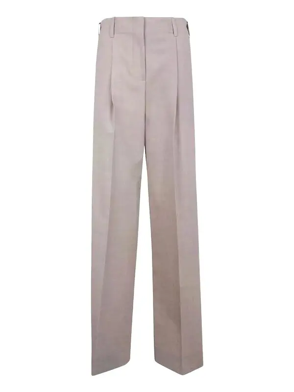 P.a.r.o.s.h Pleated Wool Trousers - Neutrals