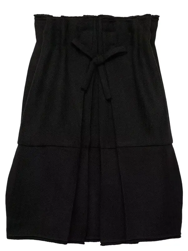 Prada Bow-detailed Pleated Dress - Black
