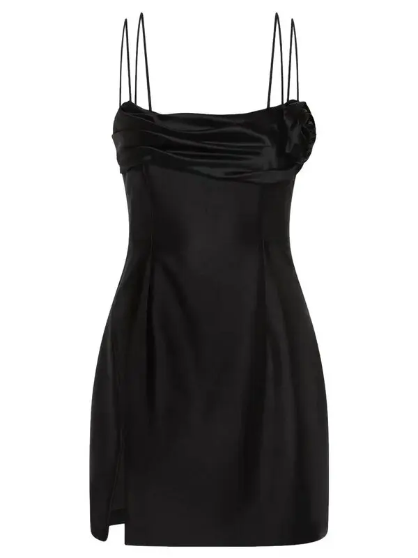 Rachel Gilbert Sawyer Rose-embellished Mini Dress - Black