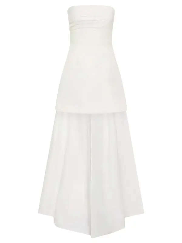 Rachel Gilbert Odette Strapless Pleated Mini Dress - White
