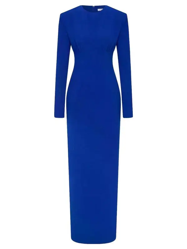Rachel Gilbert Padded-shoulder Long Dress - Blue