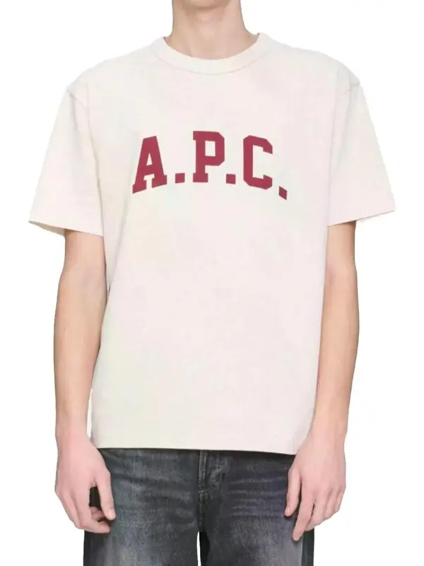 A.p.c. Logo-print Cotton T-shirt - Neutrals
