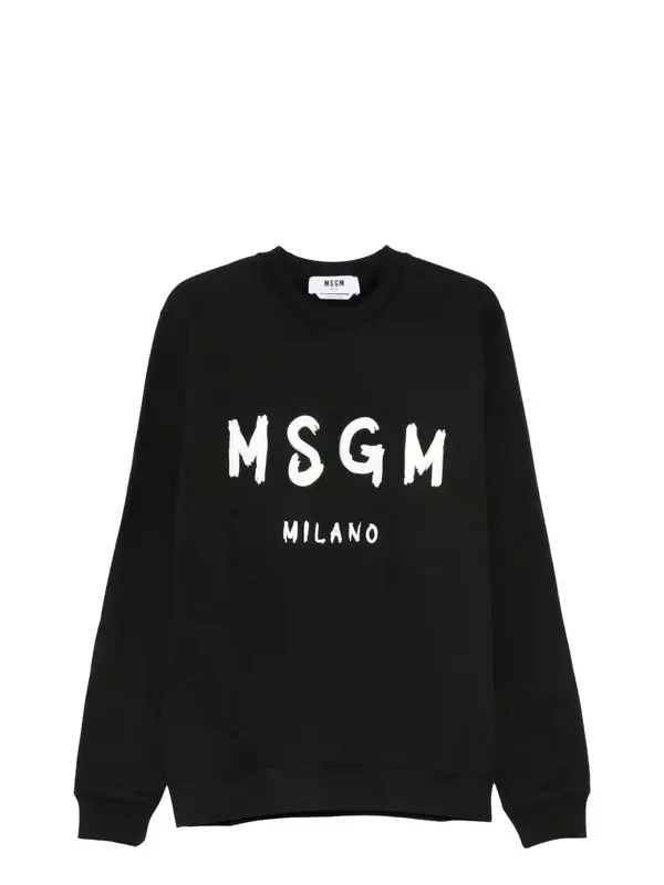 MSGM Logo-print Cotton Sweatshirt - Black