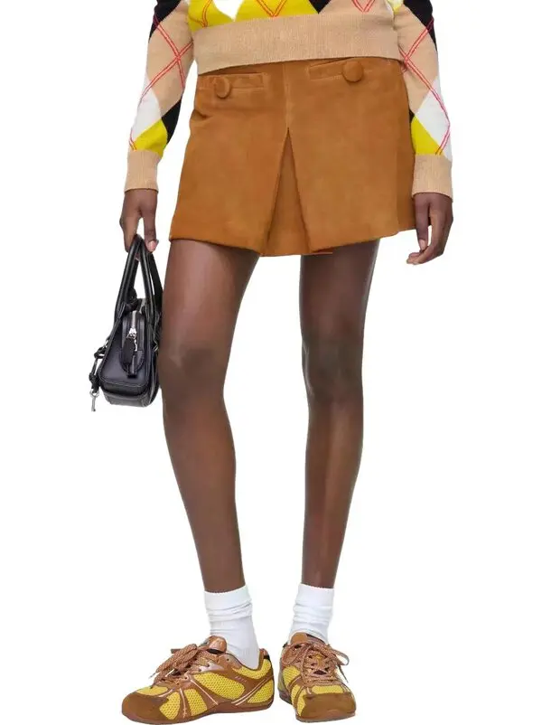 Marc Jacobs Box-pleat Mini Skirt - Copper