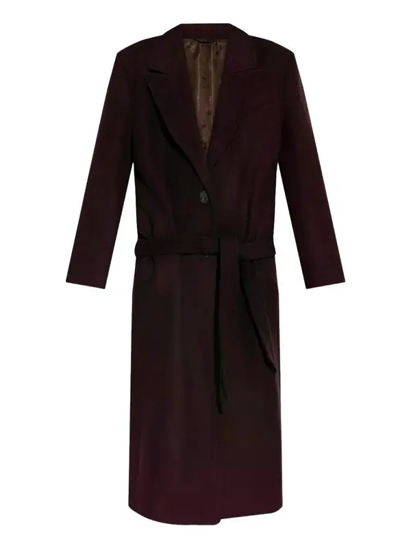 Attico Belted Wool Coat - Purple