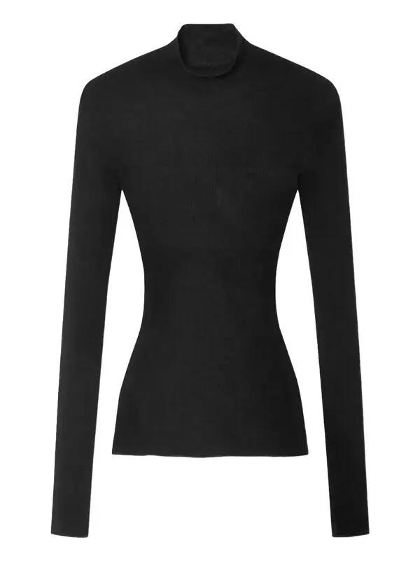 Versace High-neck Ribbed-knit Jumper - Black