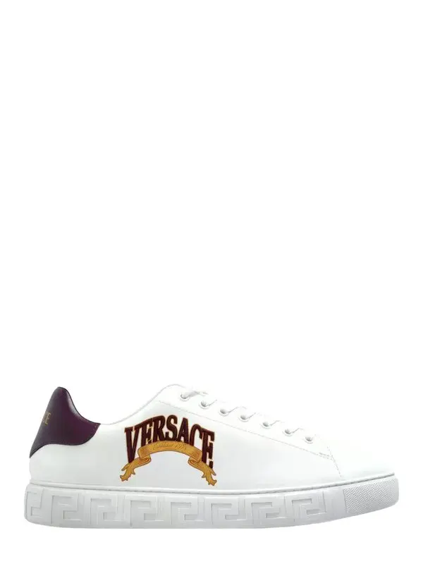 Versace Logo-embroidered Sneakers - White