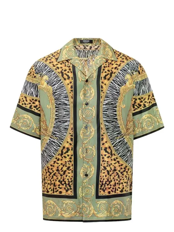Versace Leopard-print Shirt - Green