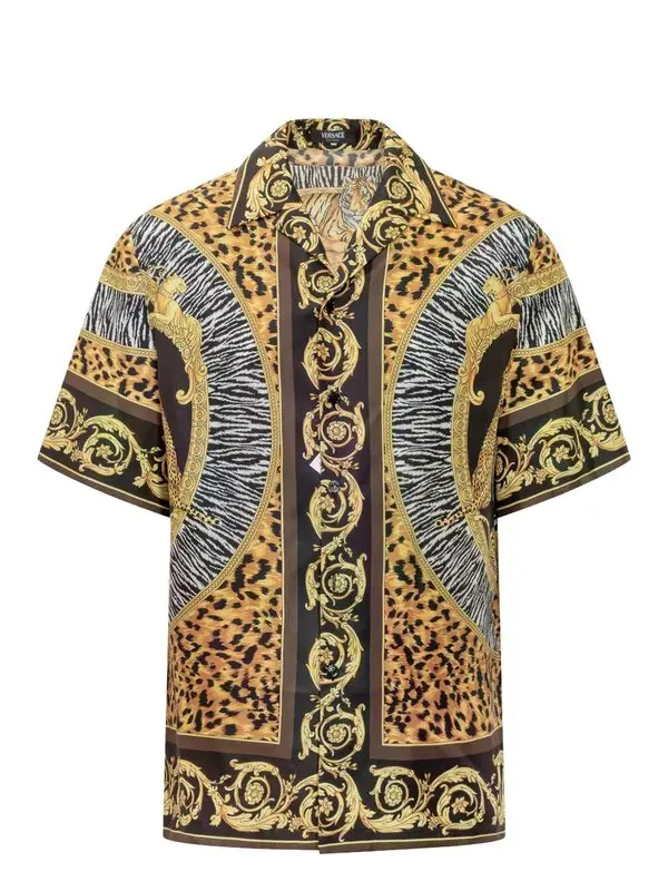 Versace Leopard-print Shirt - Black