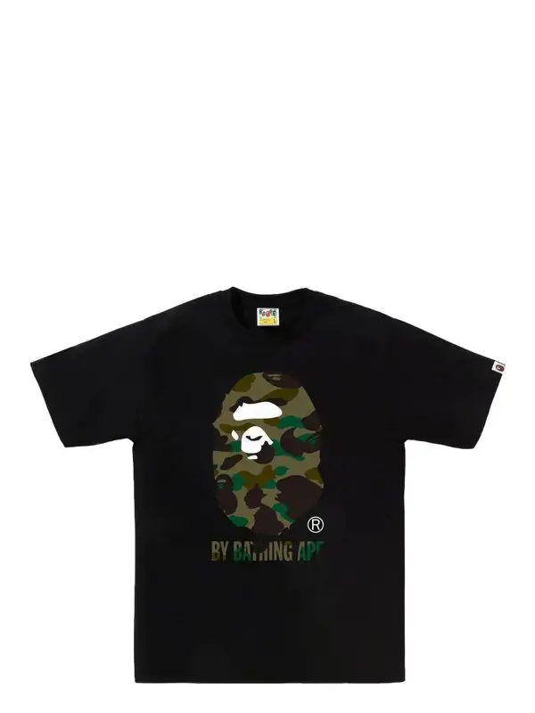 A BATHING APE Camouflage-print Ape-head T-shirt - Black