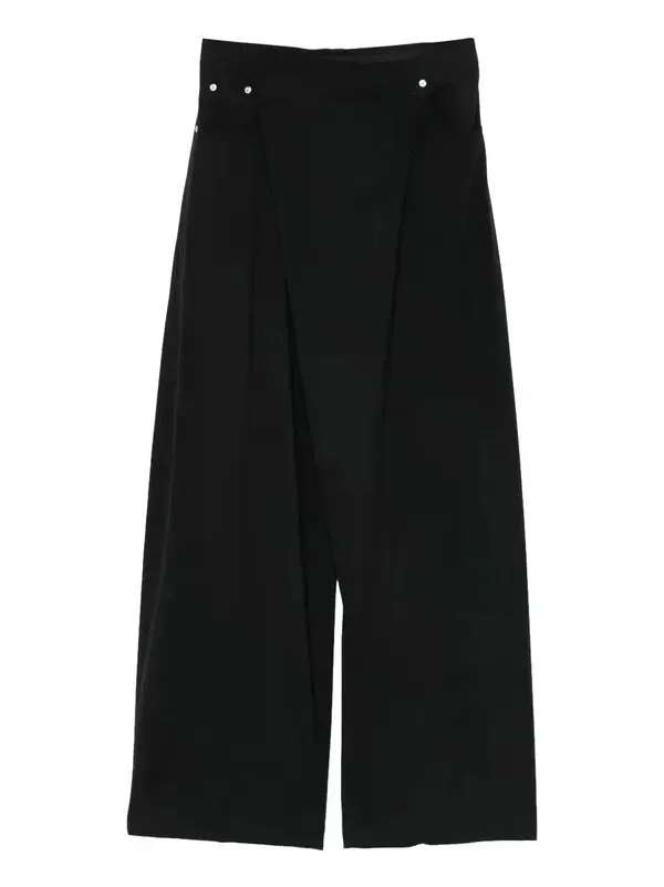 MUGLER Wrap Wide-leg Trousers - Black