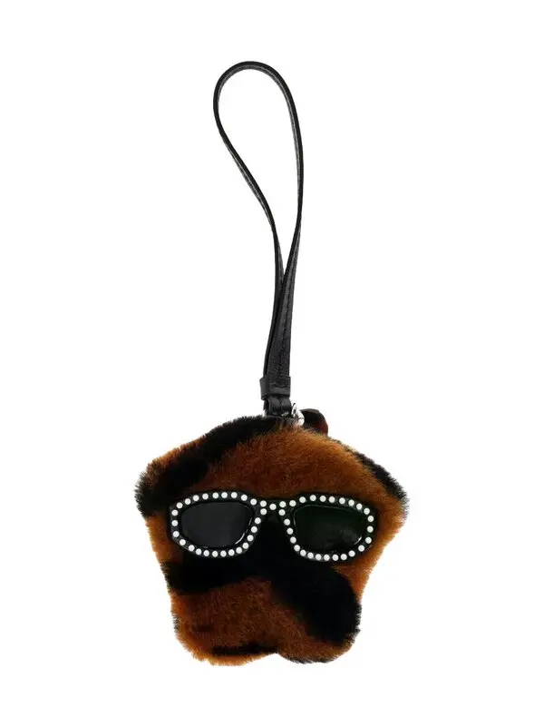 Versace Faux-fur Bag Charm - Brown