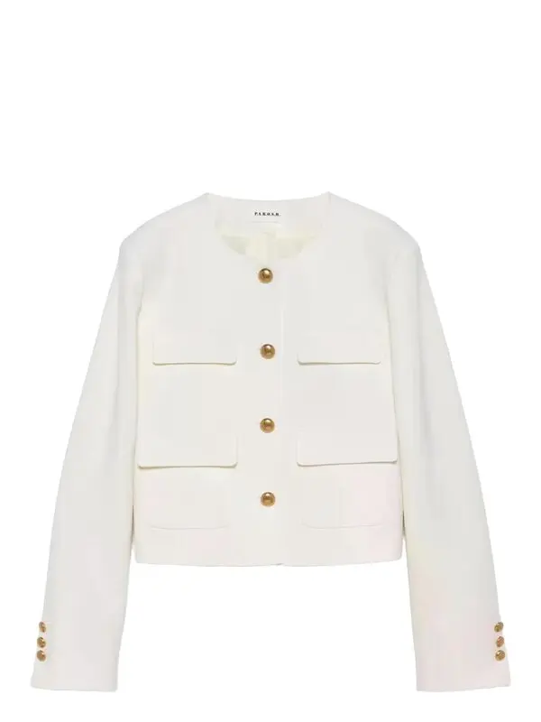 P.a.r.o.s.h Buttoned Flap-pockets Jacket - White