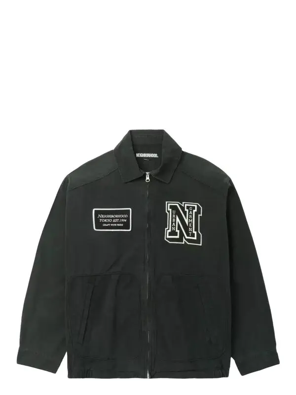 NEIGHBORHOOD Logo-patch Zip-front Jacket - Black