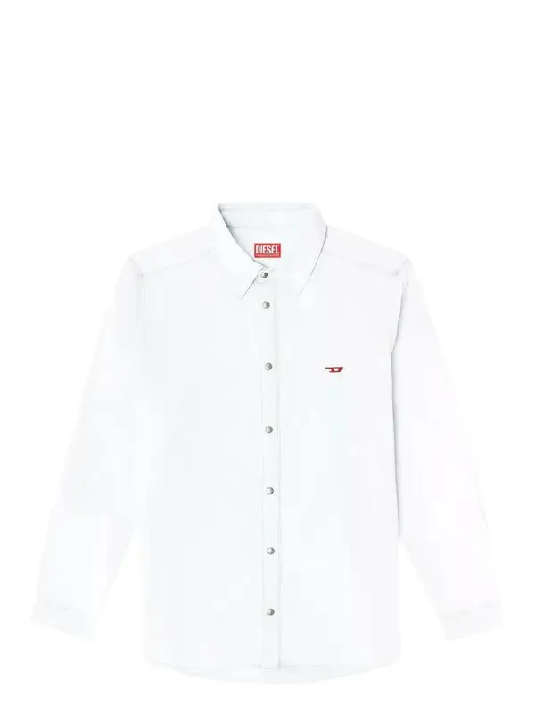 DIESEL® D-simply Logo-embroidered Cotton Shirt - Blue