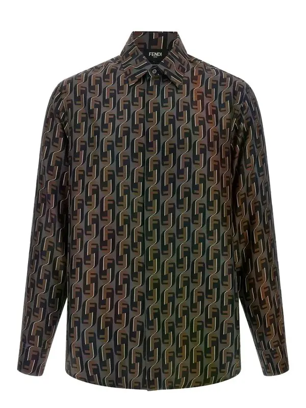 Fendi Nity-print Shirt - Brown