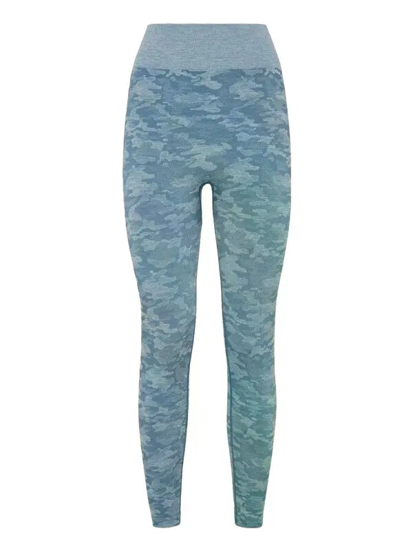 PLEIN SPORT Camouflage-print Performance Leggings - Blue