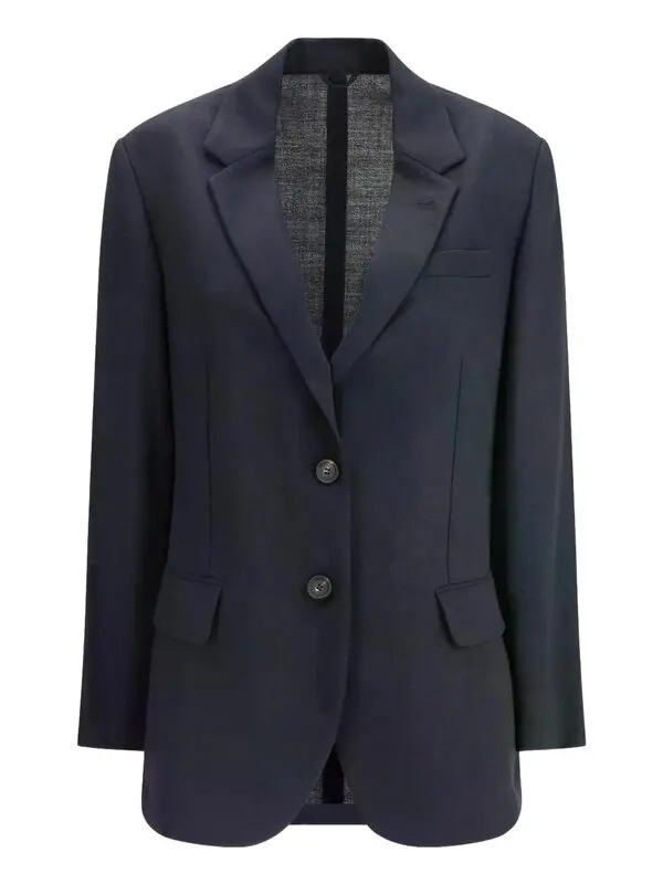 Brunello Cucinelli Two-button Belted Jacket - Blue