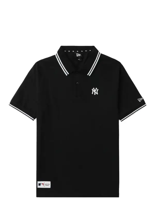 New Era Tipped-collar Logo Polo Shirt - Black
