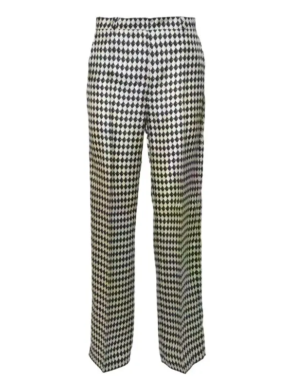 Max Mara Diamond-pattern Cotton Trousers - Black