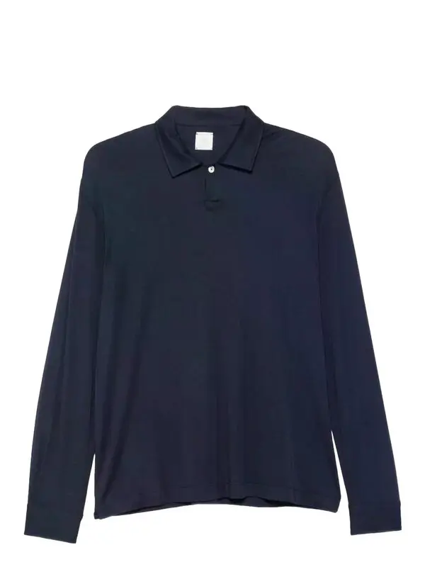 Eleventy Long-sleeve Polo Shirt - Blue