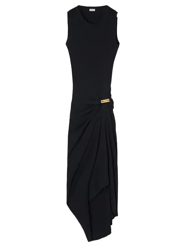 Loewe Cotton Tank Midi Dress - Black